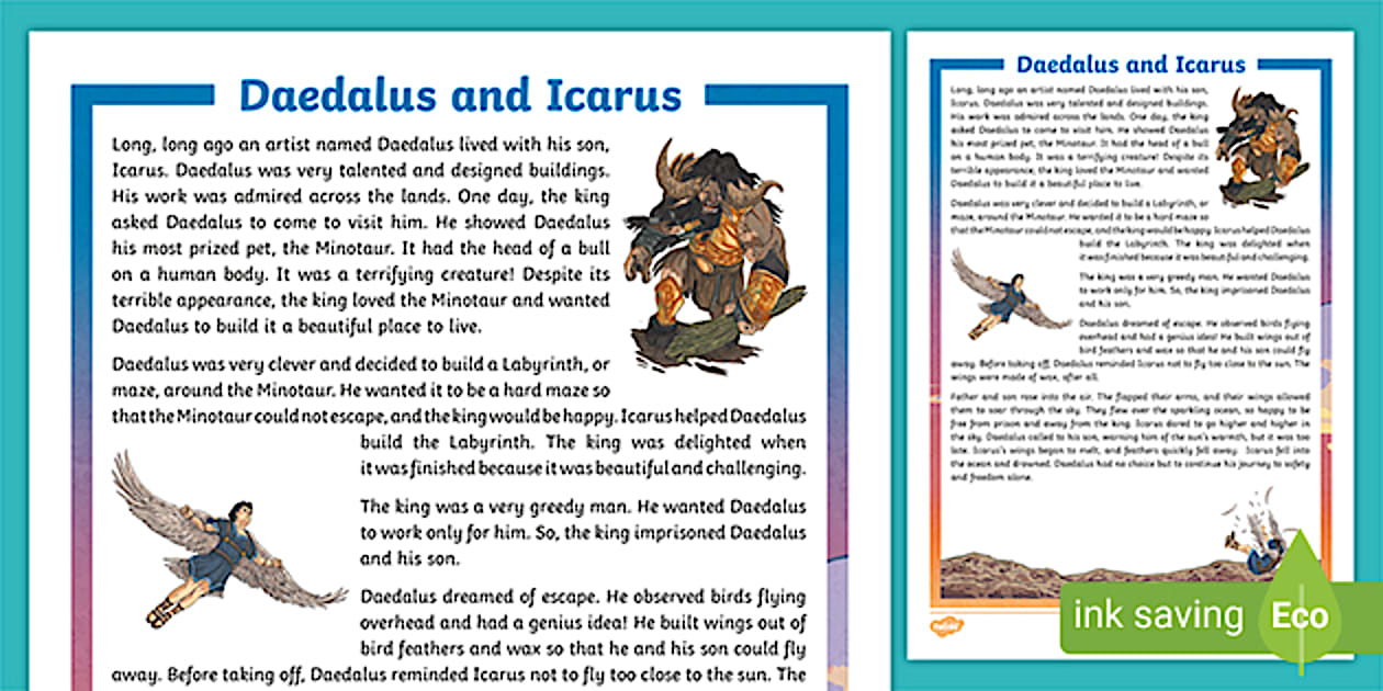 “The Tale of Icarus and Daedalus” Short Story | Twinkl