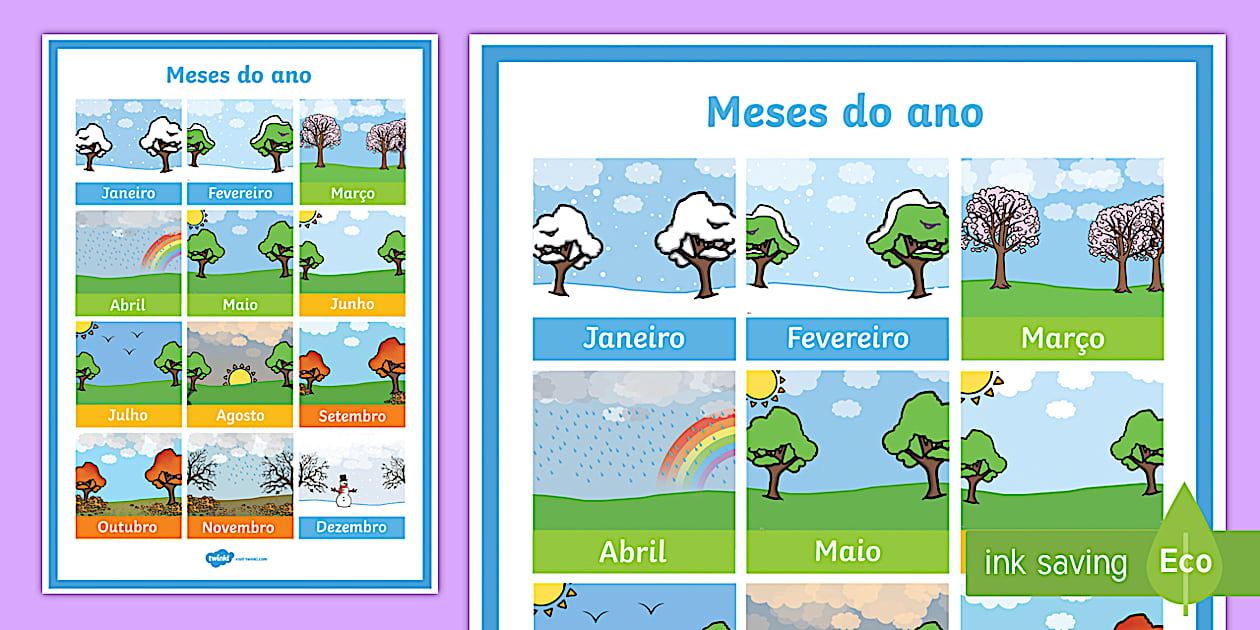 Meses do ano, cartaz (teacher made) - Twinkl