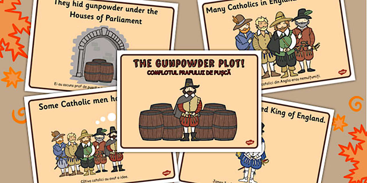 The Gunpowder Plot Story Sequencing Romanian Translation - romanian