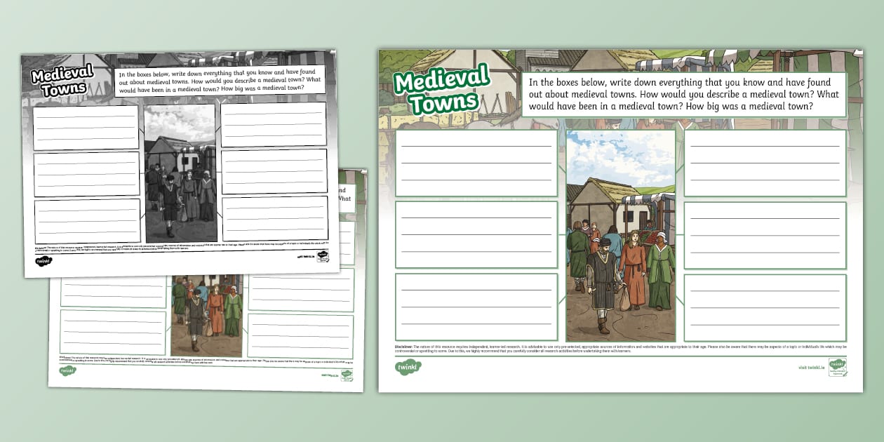 Medieval Towns Mind Map - Twinkl History - Twinkl