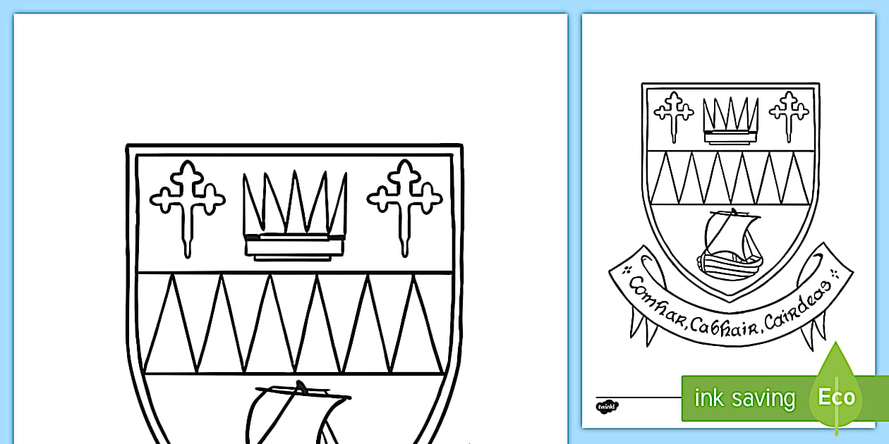 Kerry Crest Colouring Page (Teacher-Made) - Twinkl