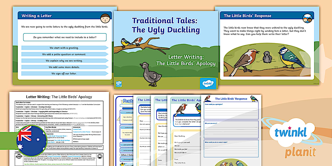 Foundation Writing The Ugly Duckling Letter Writing Lesson 2