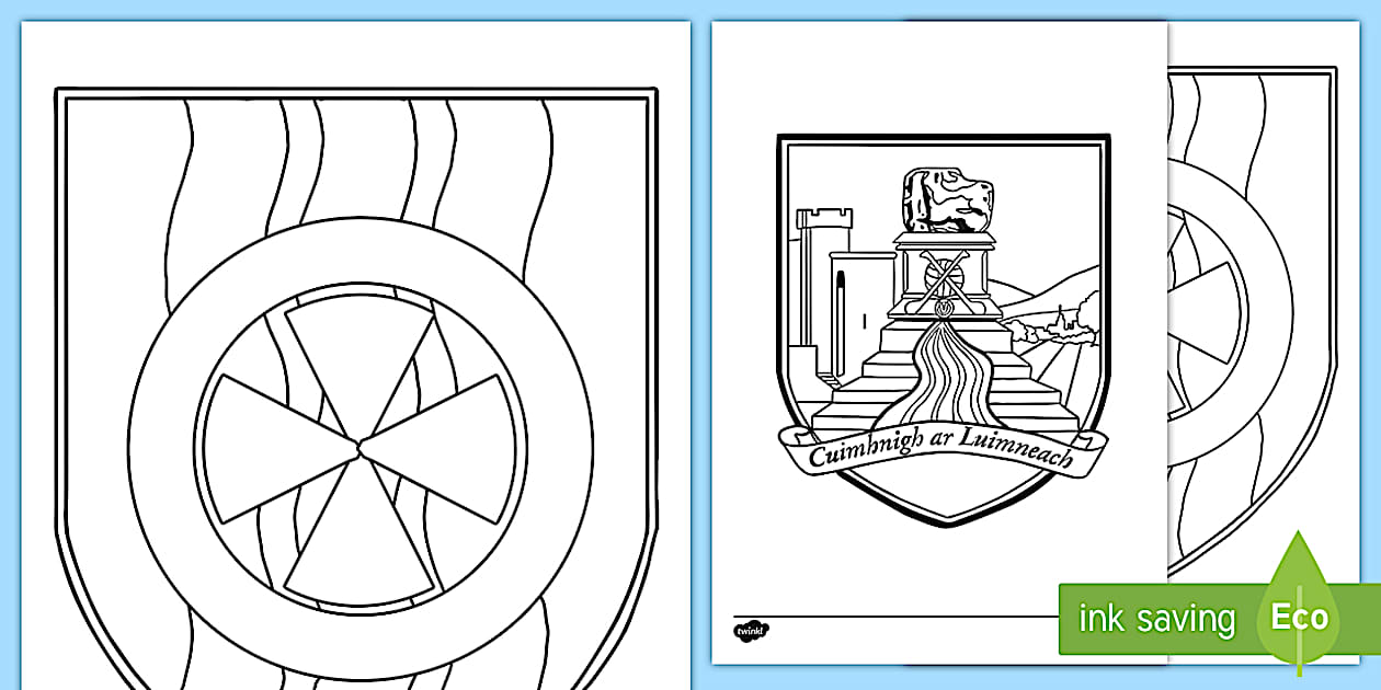 Limerick County Crest Colouring Pages | Twinkl Resources
