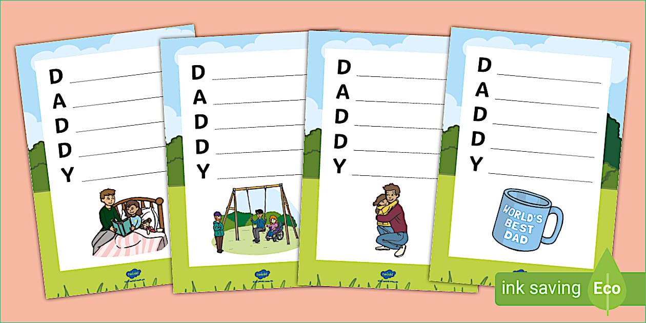 Fathers Day 'Daddy' Acrostic Poem Templates