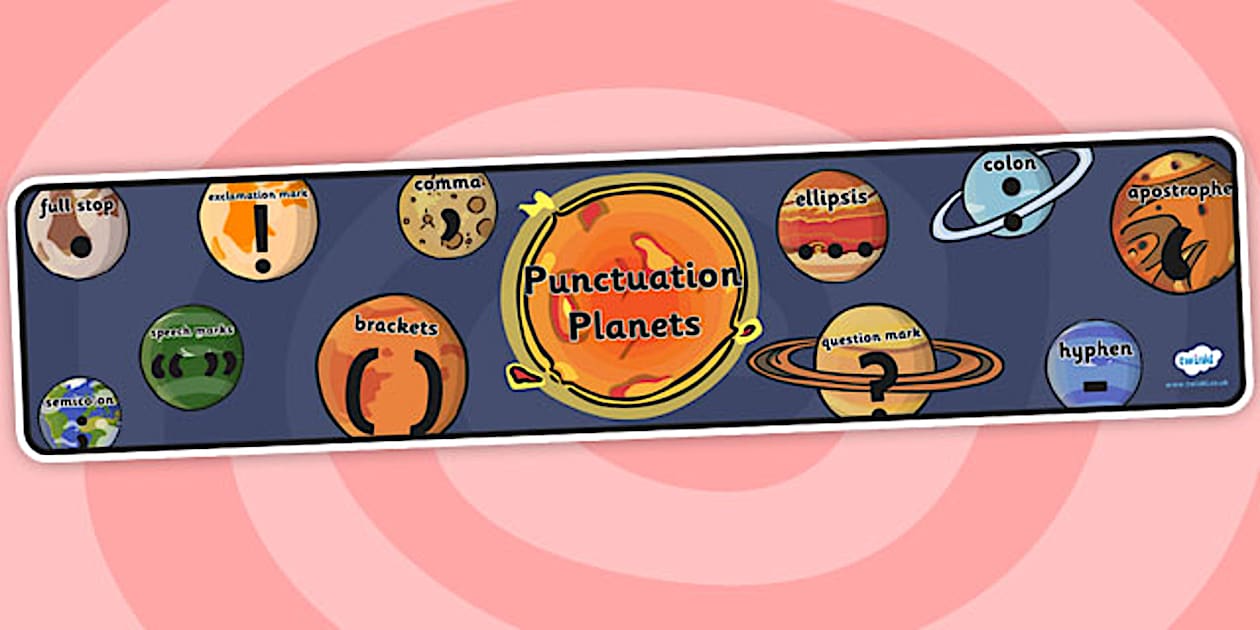 Punctuation Planets Space Display Banner - Twinkl