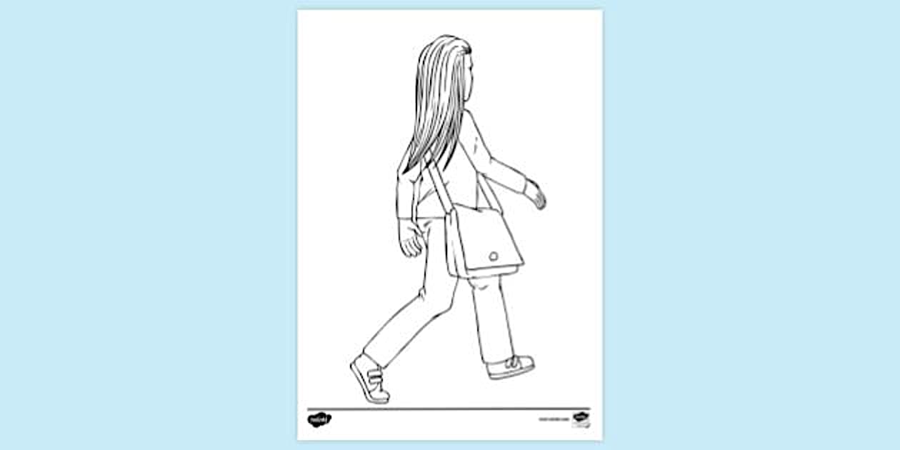 Walking Away Colouring Sheet (teacher made) - Twinkl