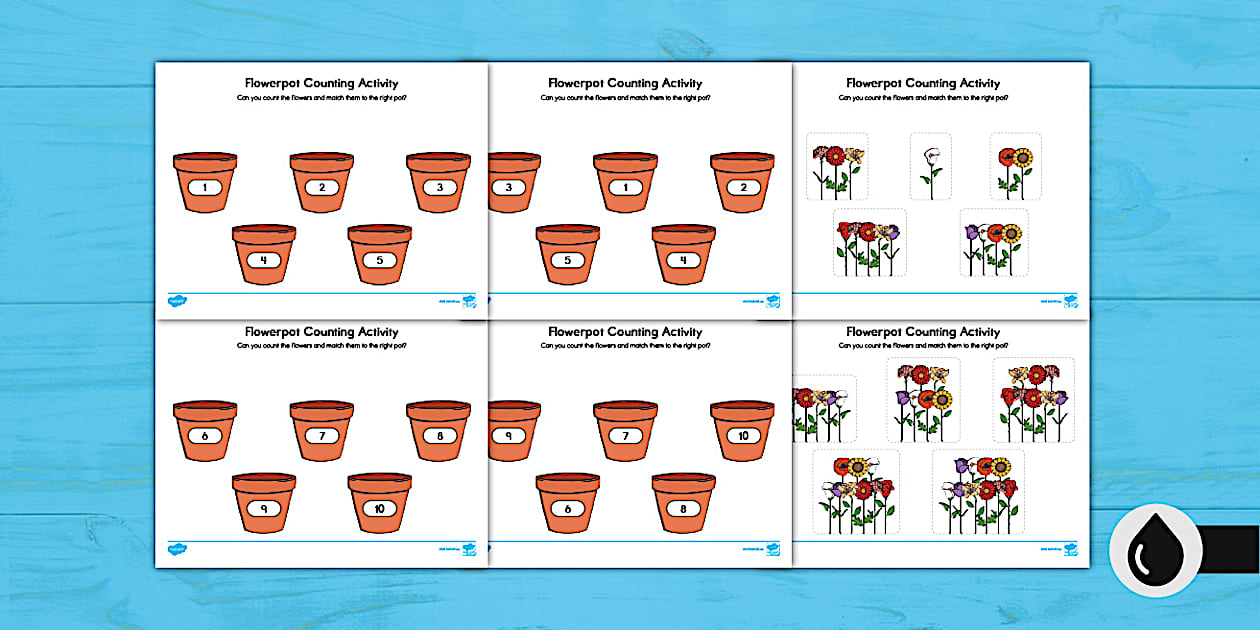 Flower Pot Counting Cut and Stick Activity (teacher made)