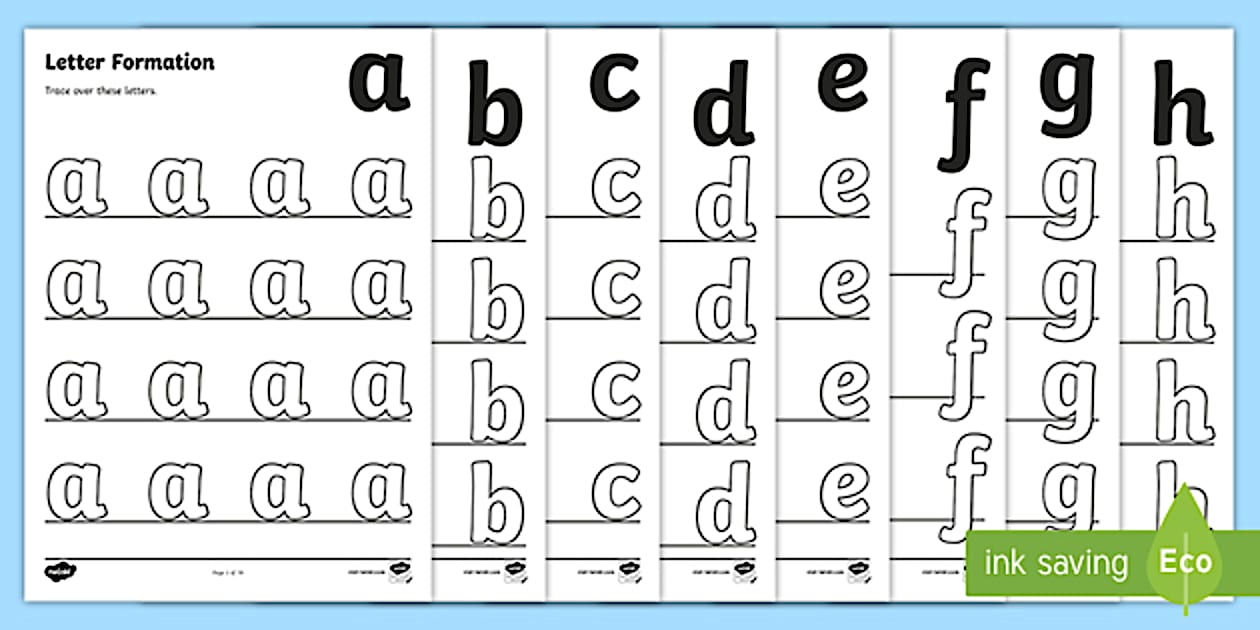 Precursive a-z Letter Formation Worksheets (teacher made)