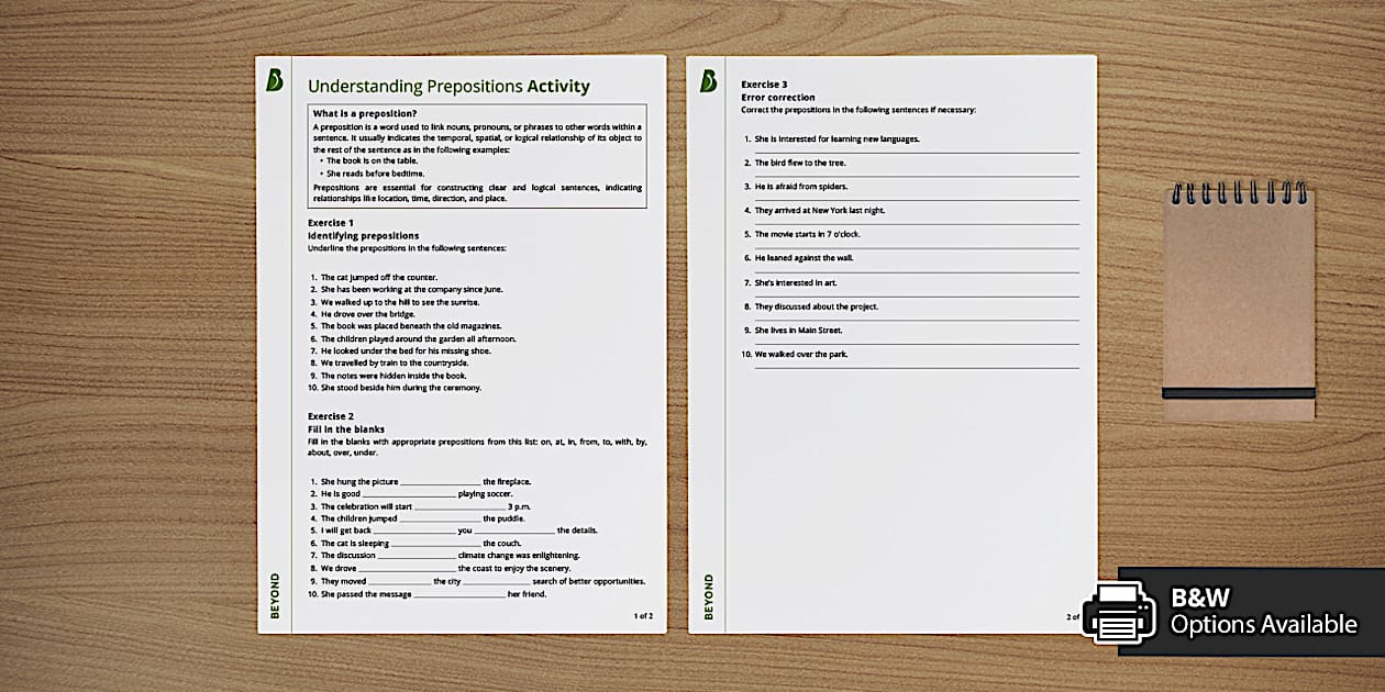 Understanding Prepositions Activity Sheet (professor feito)