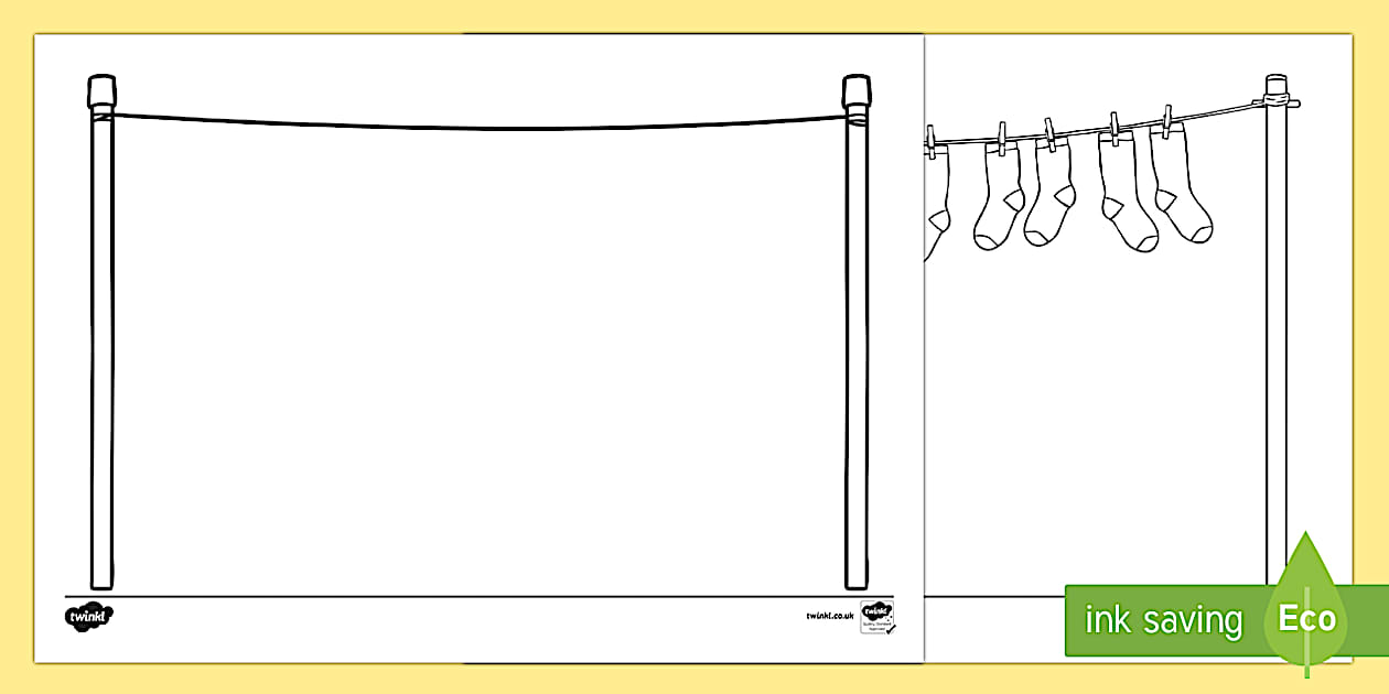 Doodle Draft Washing Line Worksheet / Worksheet - Twinkl