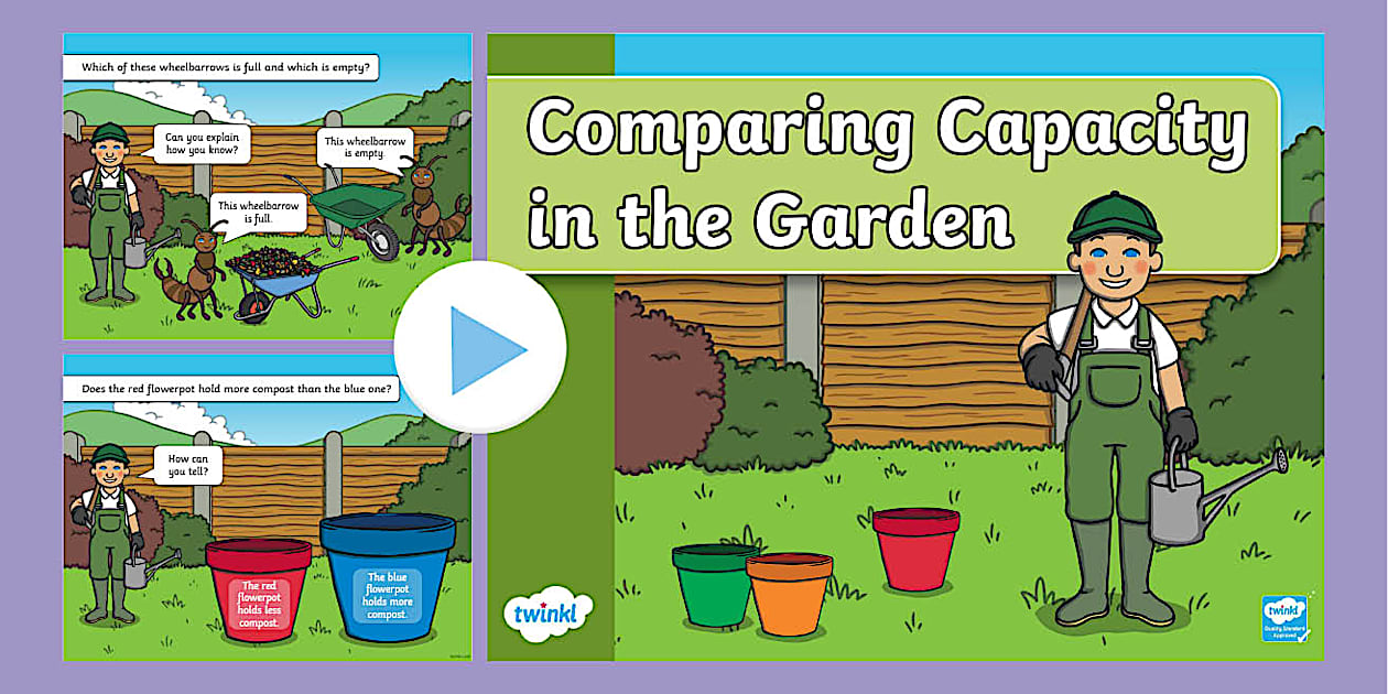 👉 Comparing Capacity in the Garden PowerPoint | Twinkl