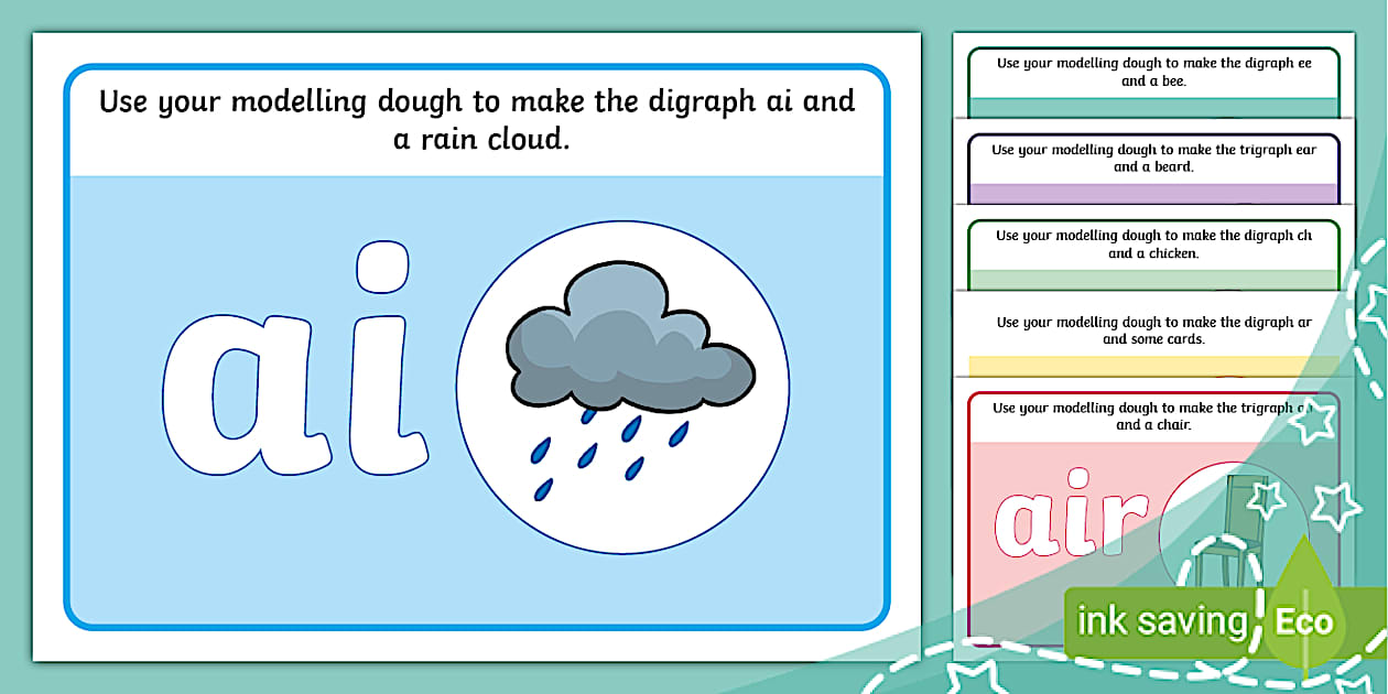 Phase 3 Phonics Modelling Dough Mats (Ages 4 - 5) - Twinkl