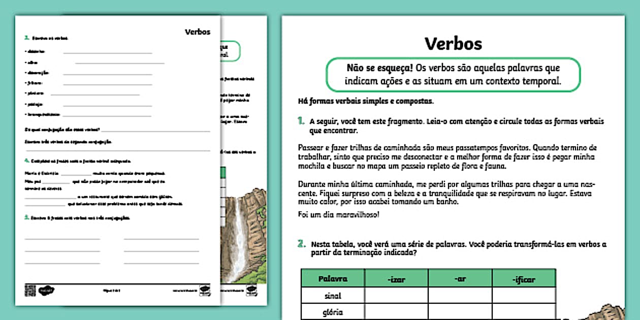 Atividades de Verbos - {verbos} para alunos - Twinkl