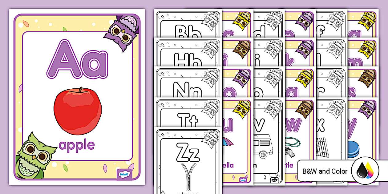 Adorable Owl Theme Alphabet Posters (teacher made) - Twinkl