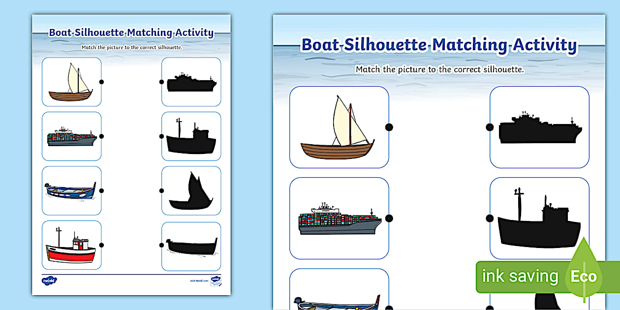 Boat Silhouette Matching Activity (teacher made) - Twinkl