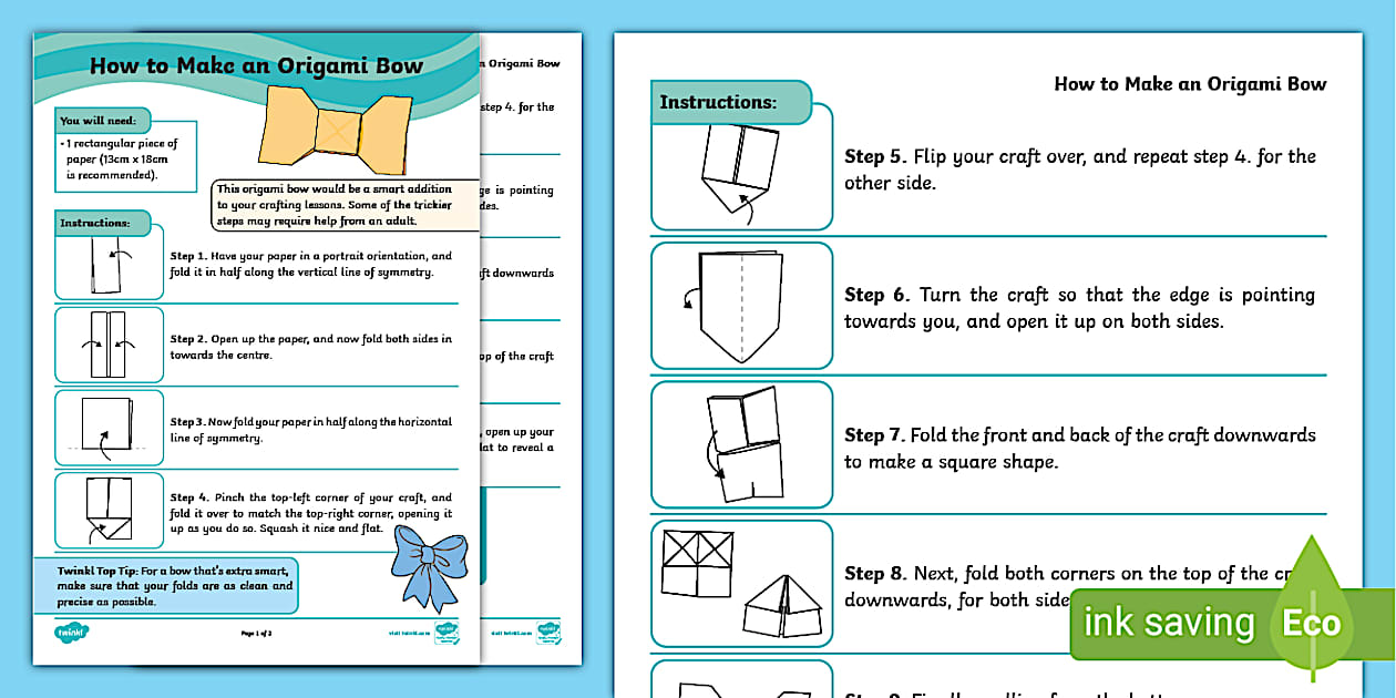 Free How to Make an Origami Bow for Kids: Download now!