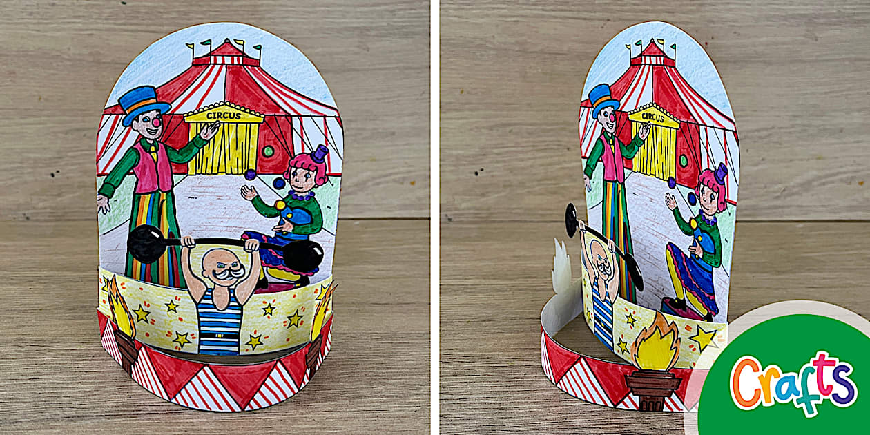 3D Circus Colouring | Twinkl Crafts