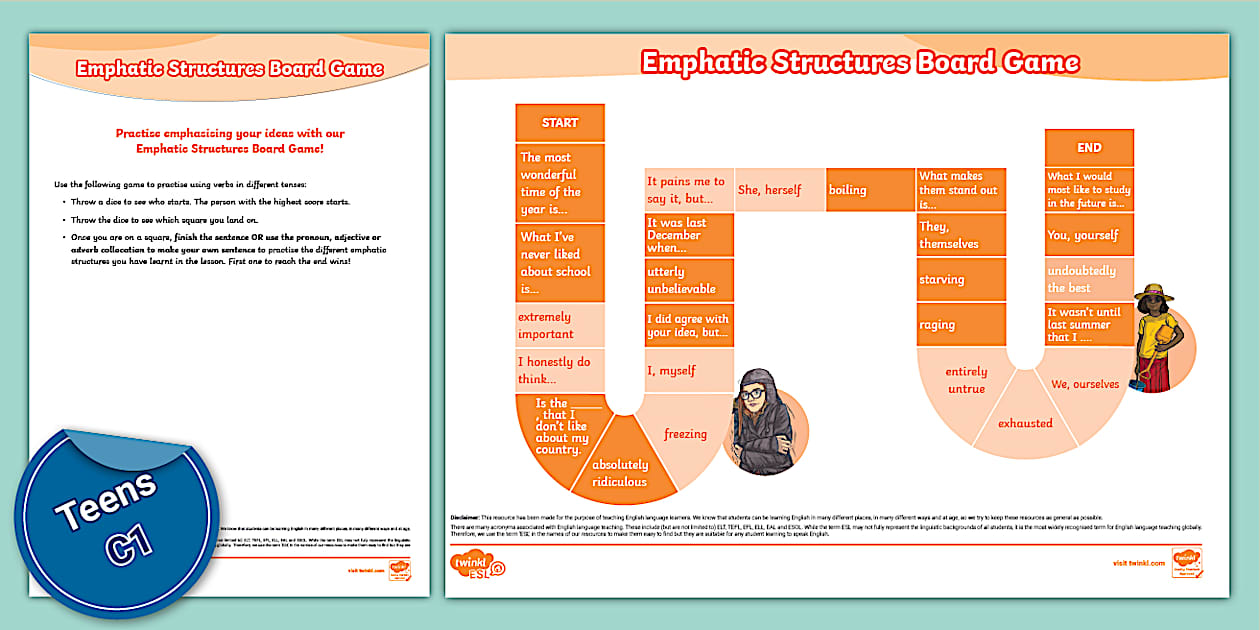 Emphatic Structures Board Game (teacher made) - Twinkl