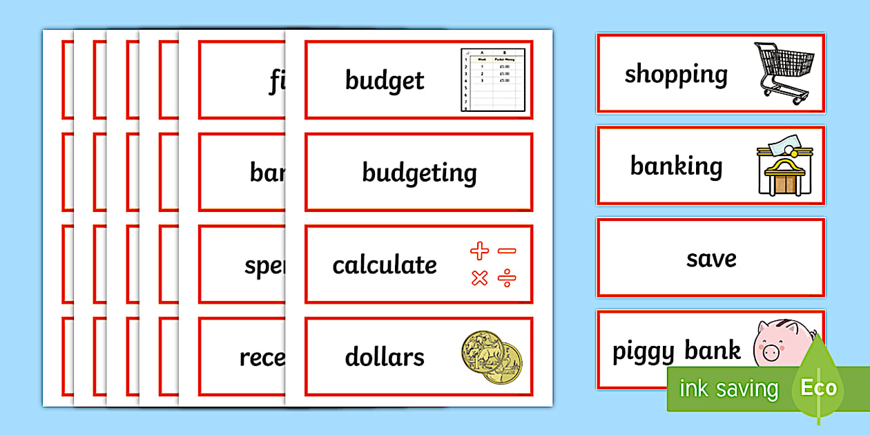 SA Creating a Budget Word Cards (Lehrer gemacht) - Twinkl