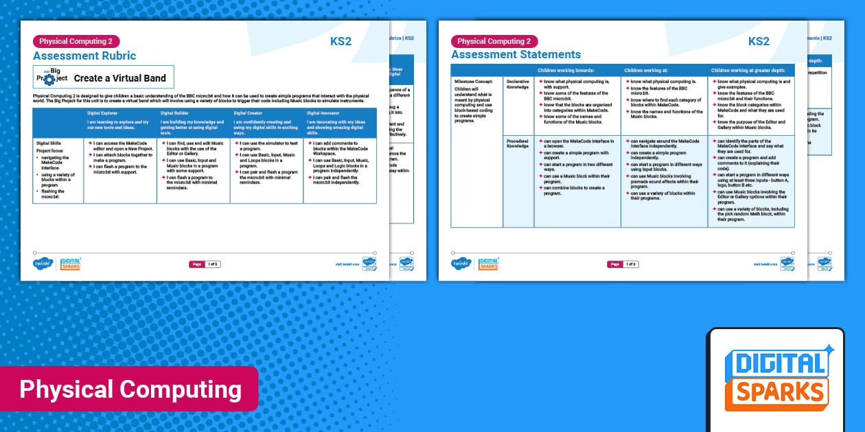 FREE! - Digital Sparks: Physical Computing 2: Assessment Pack