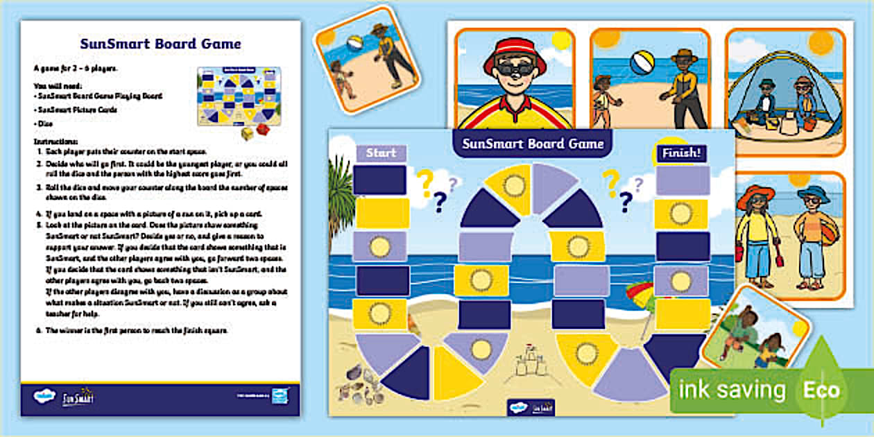 FREE! - SunSmart Board Game (teacher made) - Twinkl