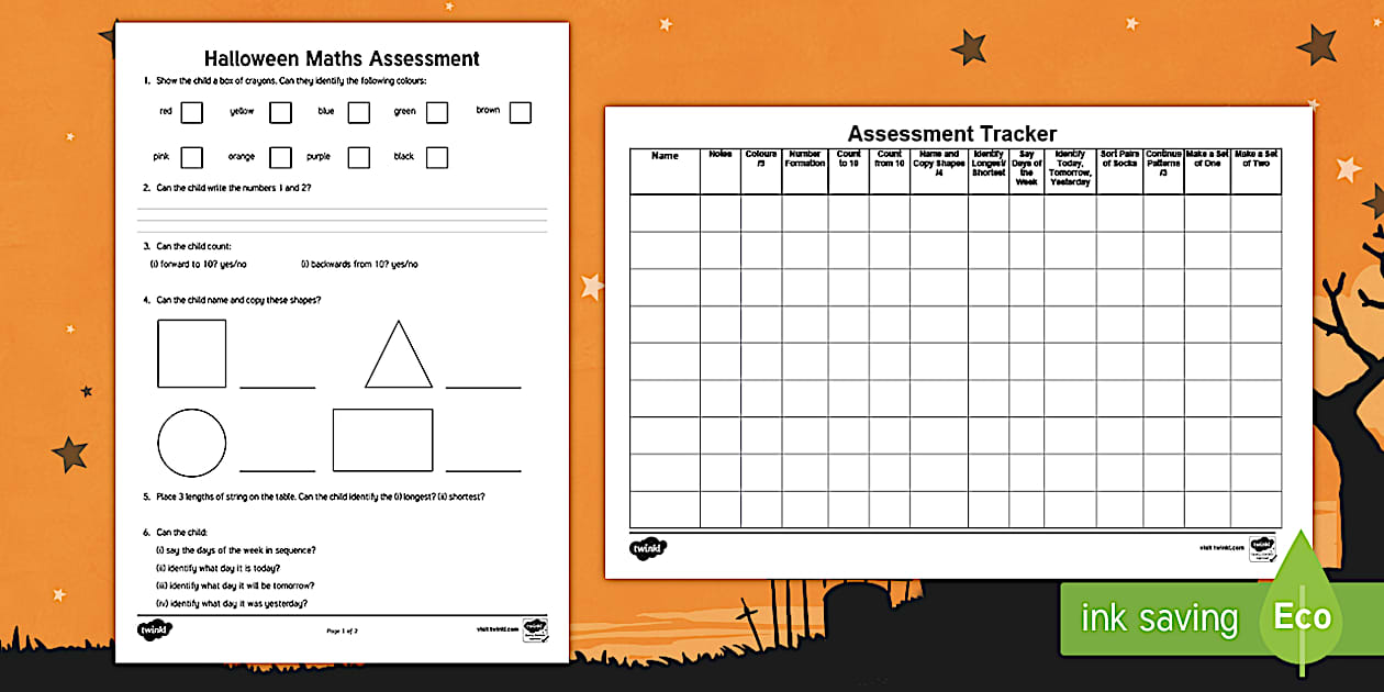 Halloween Maths Assessment Pack