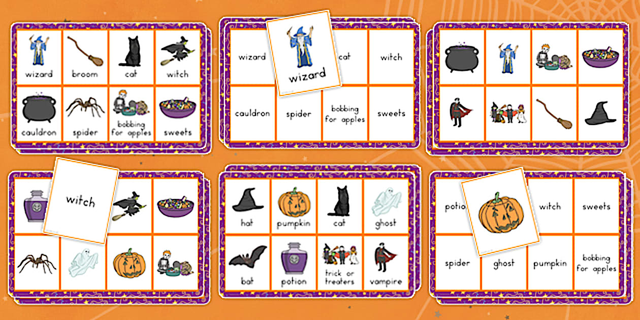Halloween Lotto Game - ESL Halloween Vocabulary Game