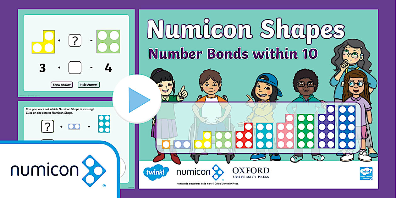👉 Numicon Shapes Number Bonds within 10 PowerPoint