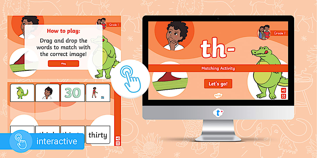 Grade 1 Phonics th- Interactive Go! Game (teacher made)