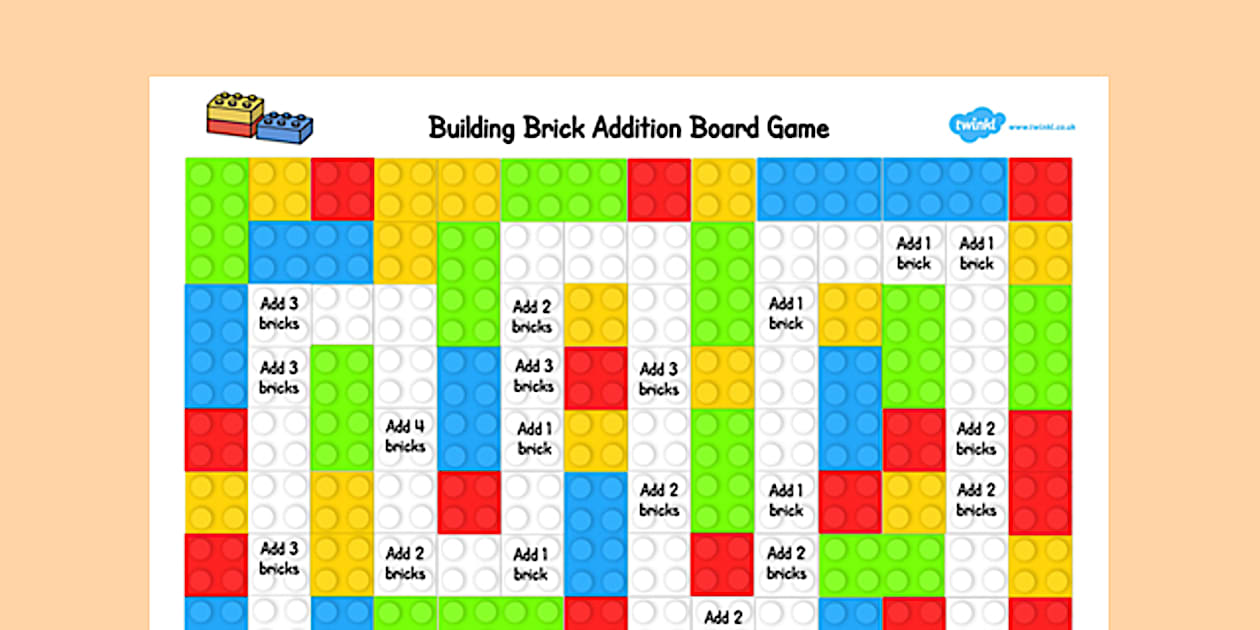 Building Brick Addition Board Game (Teacher-Made) - Twinkl