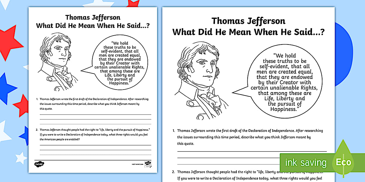 Thomas Jefferson Quote Research And Discussion | Twinkl
