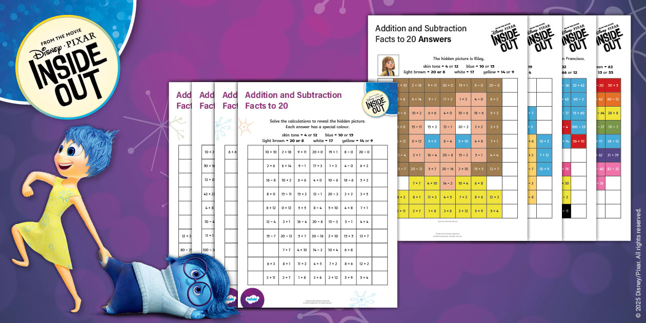 👉 Inside Out Maths Mosaics Pack | Disney Worksheets | Twinkl