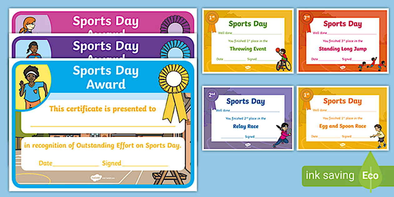 Editable Twinkl Move Sports Day at Home: Certificates Pack