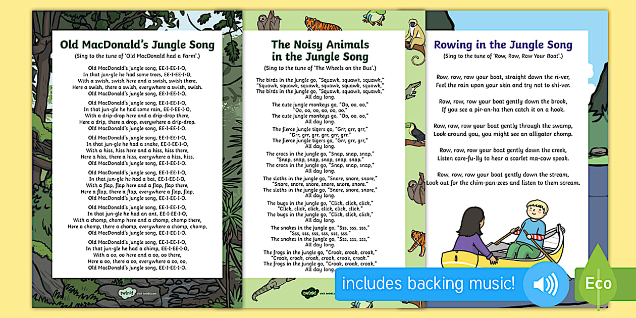Jungle and Rainforest Songs and Rhymes Resource Pack