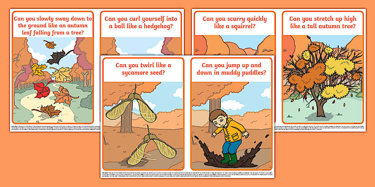 Autumn Movement Cards | Twinkl (Teacher-Made) - Twinkl