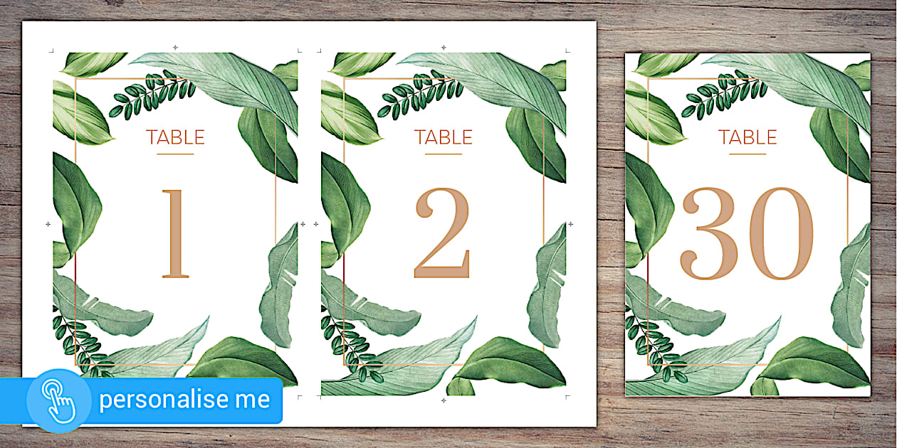 Tropical Table Numbers | Twinkl Party (teacher made)