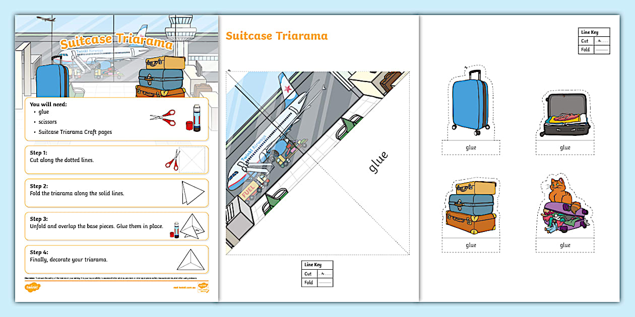 Suitcase Triarama Craft (teacher made) - Twinkl