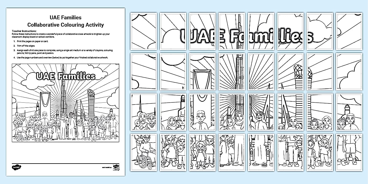 UAE Families - Collaborative Art Activity (teacher made)