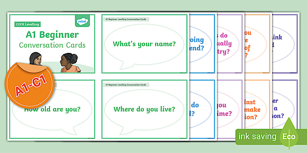 ESL CEFR Levelling Conversation Cards [A1-C1] - Twinkl