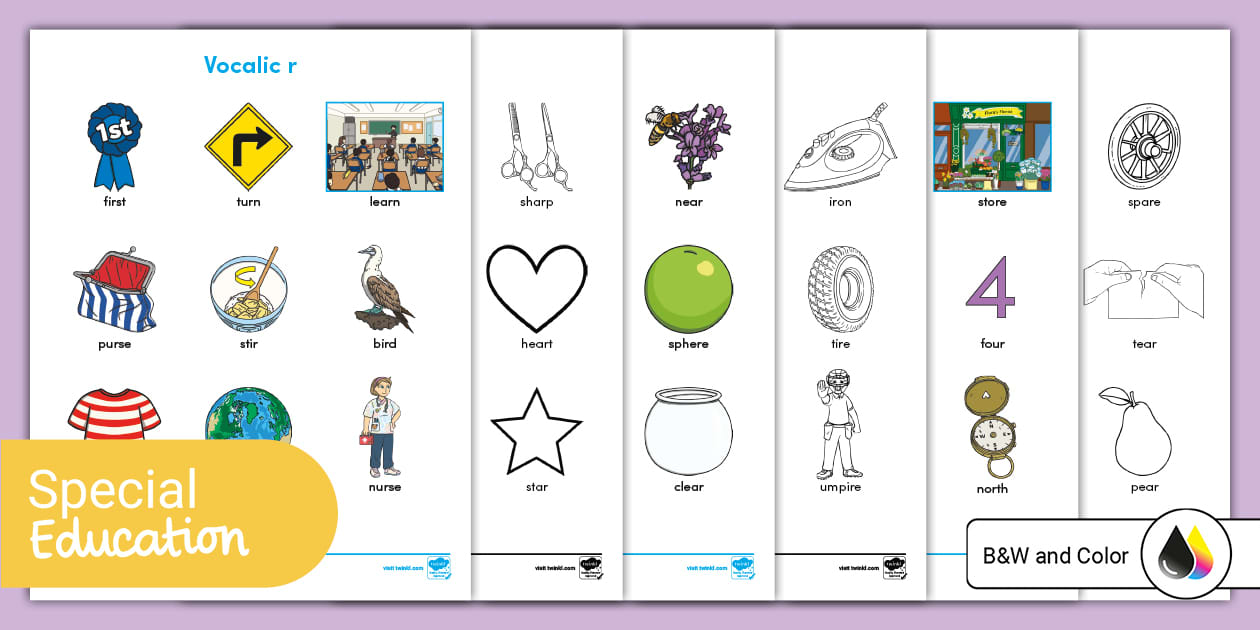 Vocalic r Charts for Special Education (professor feito)