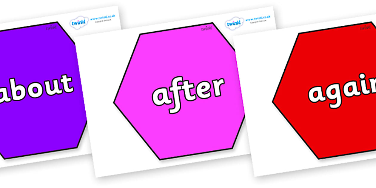 KS1 Keywords on Hexagons (teacher made) - Twinkl