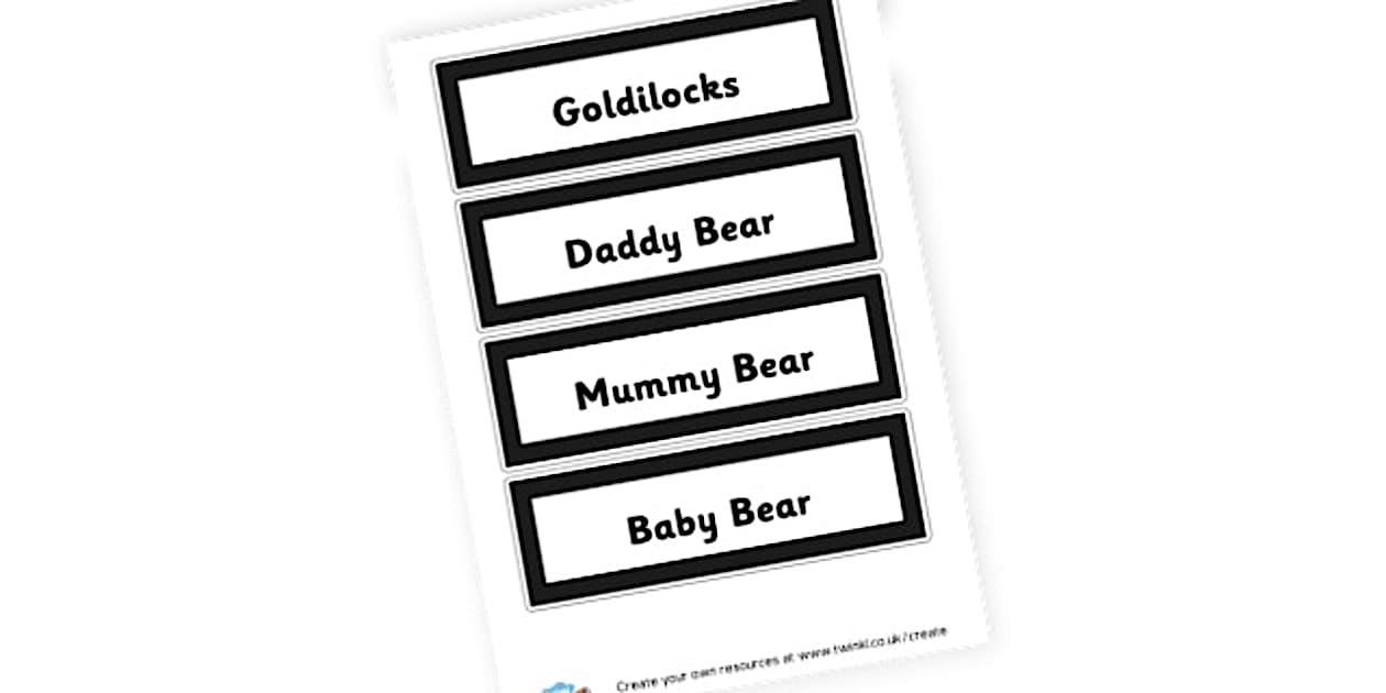 Goldilocks Word Cards - Goldilocks and the Three Bears Literacy Primary