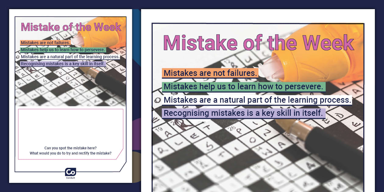 Mistake of the Week Display Poster (teacher made) - Twinkl