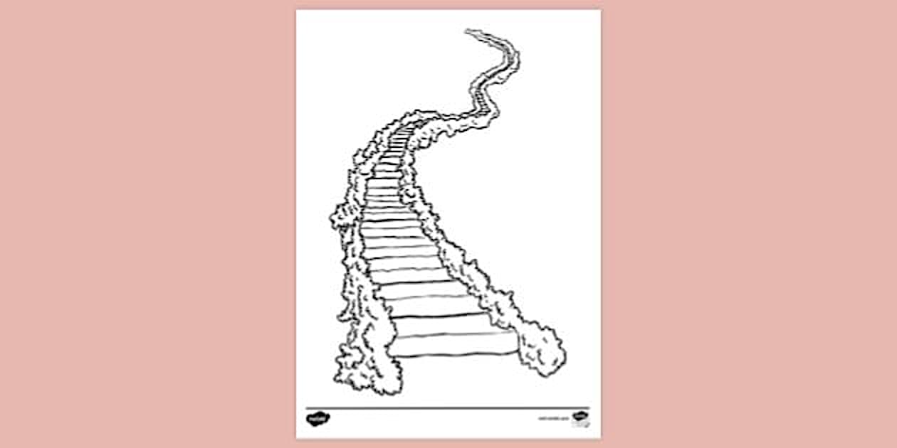 Paradise Stairs Colouring Sheet | Colouring Sheets - Twinkl