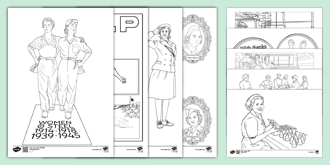 Celebrating Women in War Colouring Sheets (teacher made)