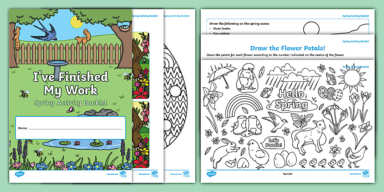 I've Finished My Work- Spring Activity Booklet FS - Twinkl