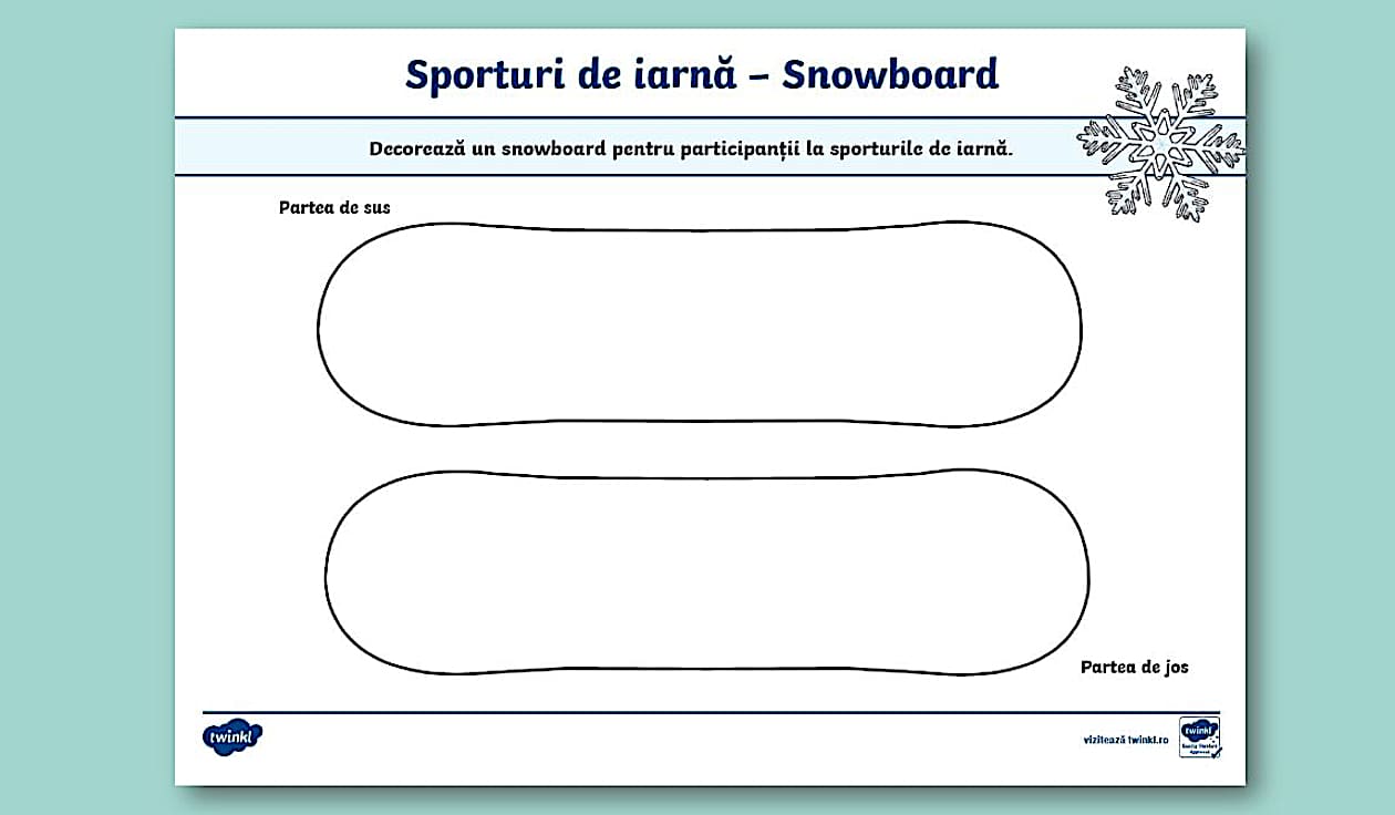 Sporturi de iarnă – Decorează un snowboard - Twinkl