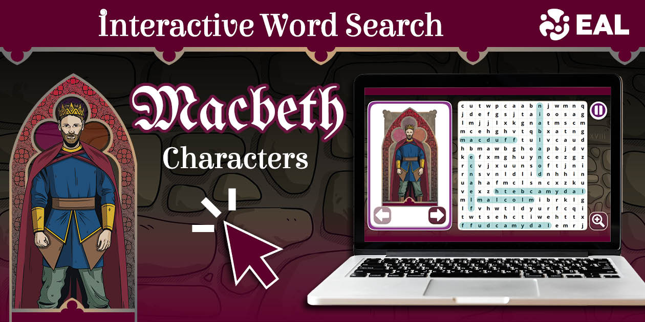 Macbeth Characters Interactive Word Search