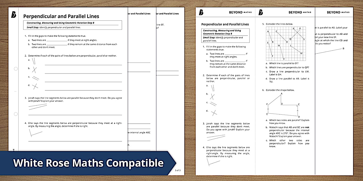 👉 Perpendicular and Parallel Lines (teacher made)