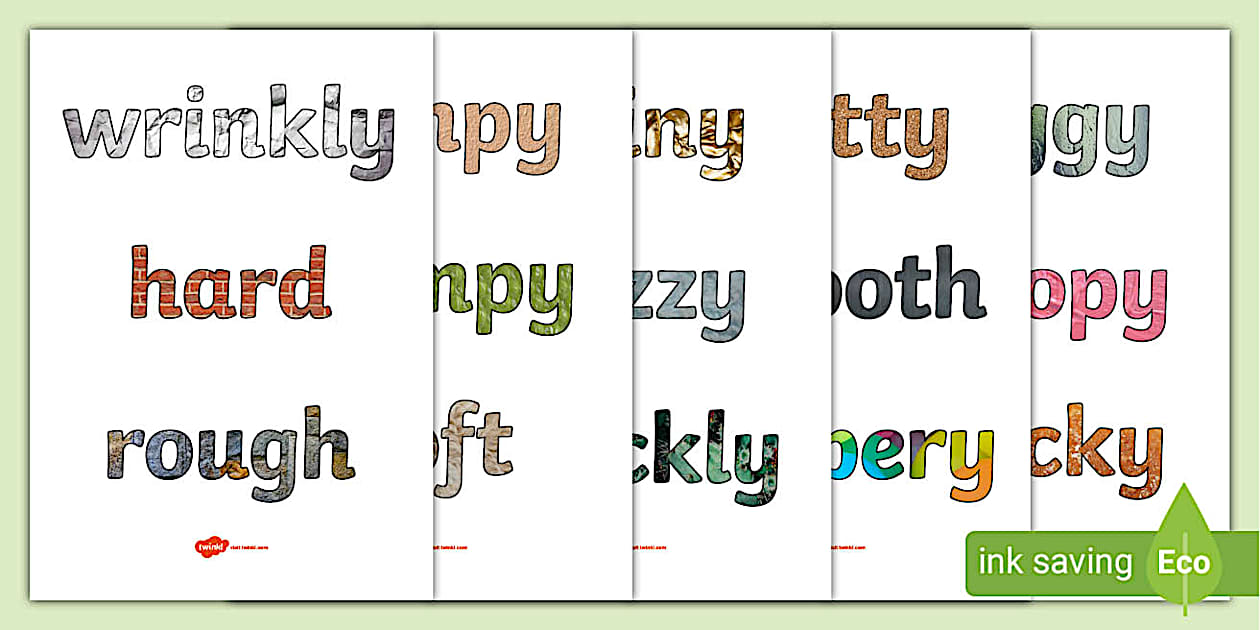Texture Words | Sensory Words for Writing | Twinkl - Twinkl